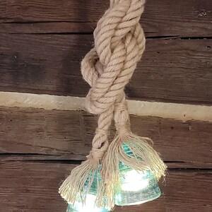 Hanging Rope Light With Glass Insulators and Cord With On/off Toggle ...