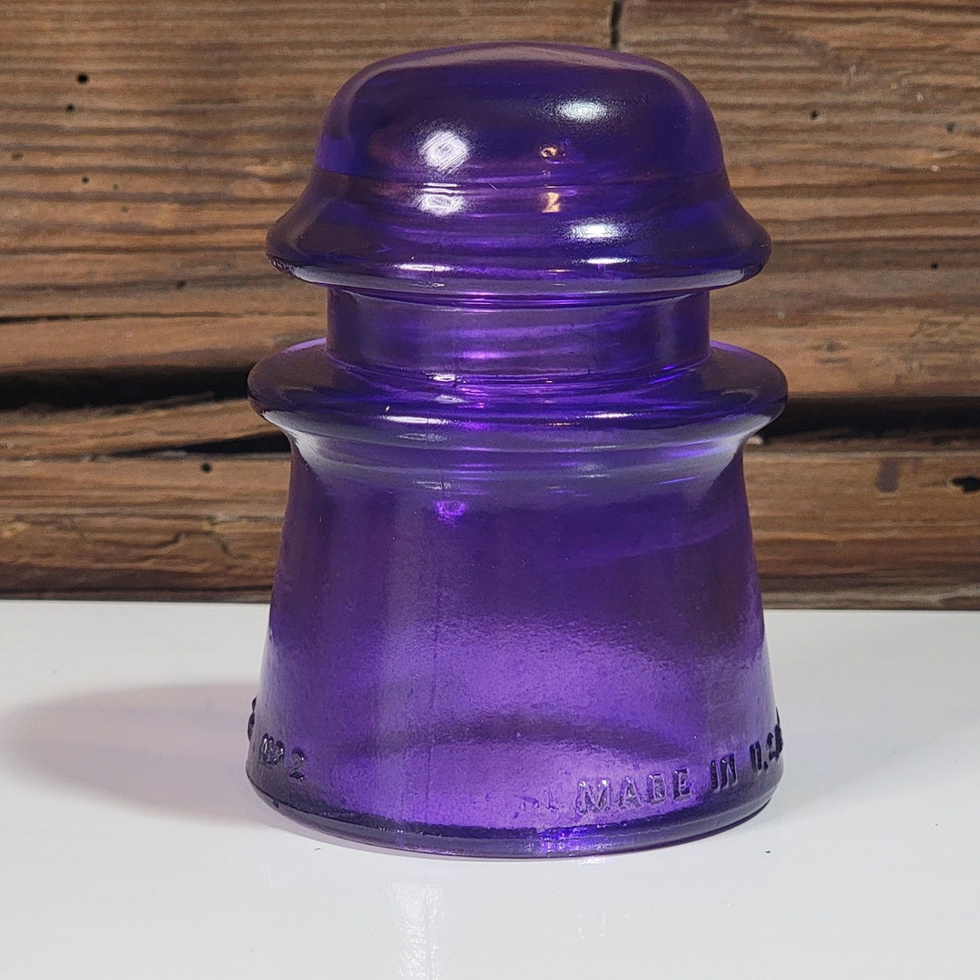 Antique Glass Insulator Violet Purple Colorized Decorative Vintage ...