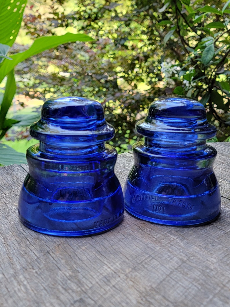 3 Vintage Glass Insulators Colorized Cobalt Blue Set of 3. Experienced ...