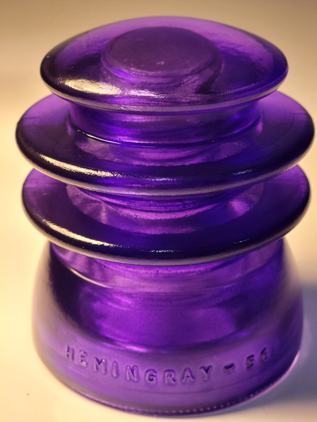 Vintage Hemingray Glass Insulator Colorized Purple Violet Stained ...