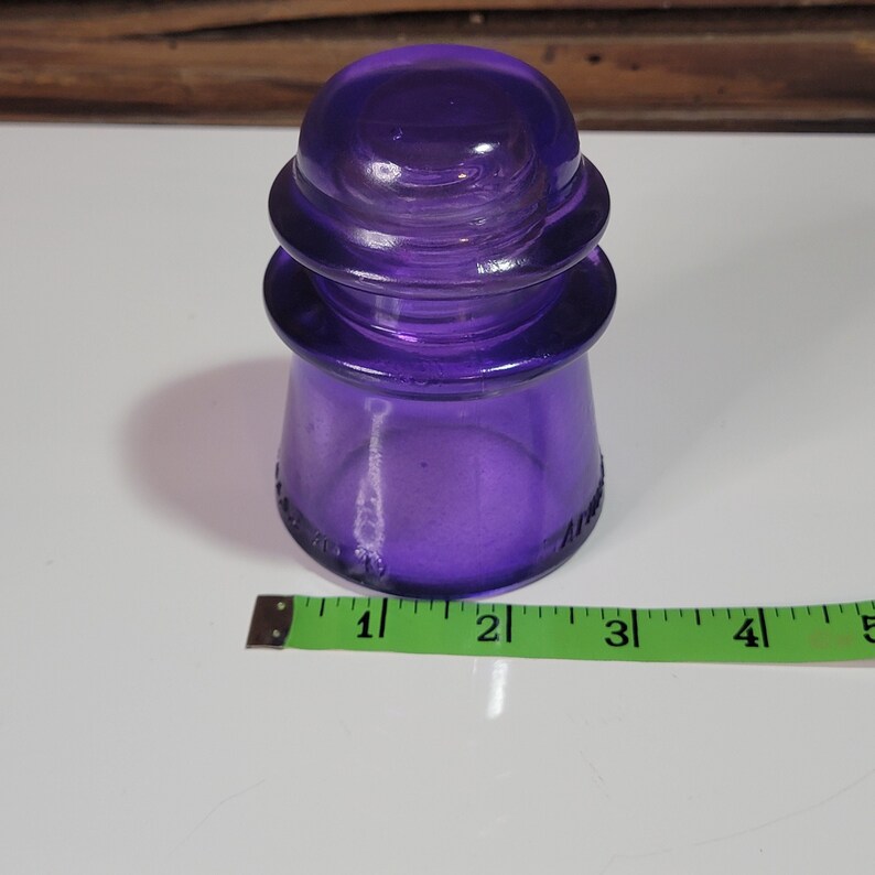 Antique Glass Insulator Violet Purple Stained Decorative Vintage Glass ...