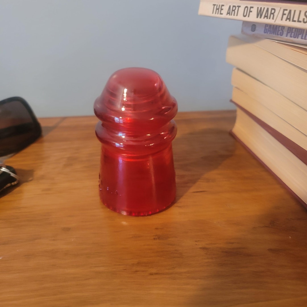 Red Reproduction Glass Insulator | Railroad Decor - Etsy