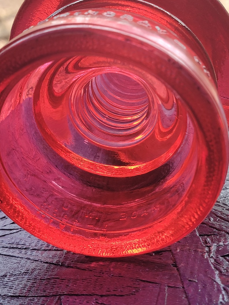 Hemingray 53 Antique Glass Insulator Stained Bright Red Industrial ...