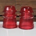 2 Authentic Vintage Medium Size Glass Insulators Colorized Red. Set of ...