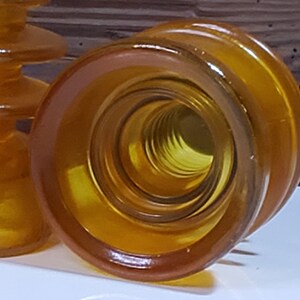 2 Authentic Vintage Glass Insulators Colorized Orange Stained Set of 2 ...