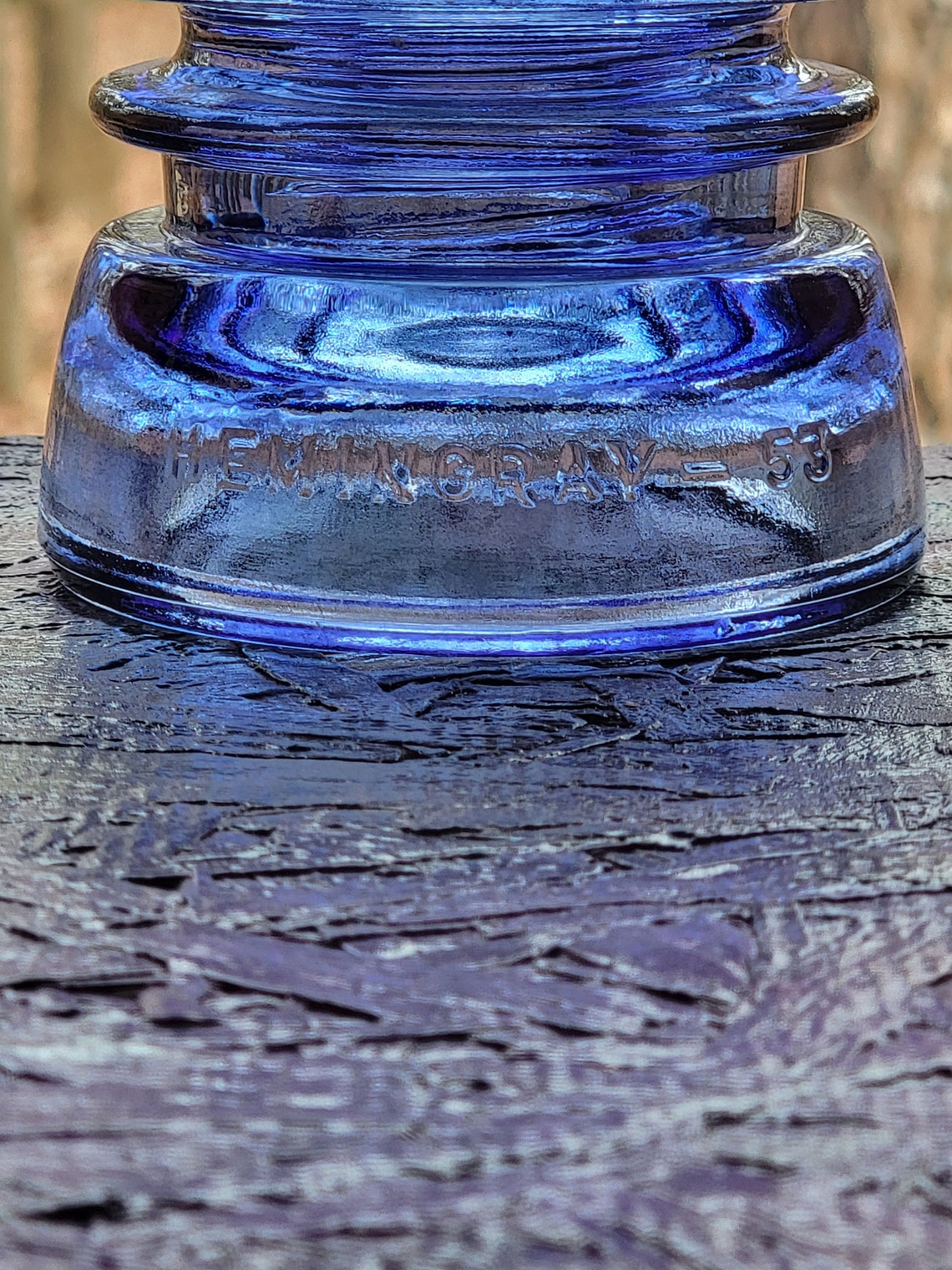 Hemingray 53 Antique Glass Insulator Stained Cobalt Blue Industrial ...