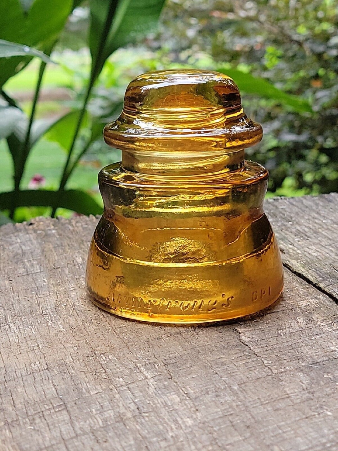 Glass Insulator Decorative Railroad Glass Colorized Amber Glass ...