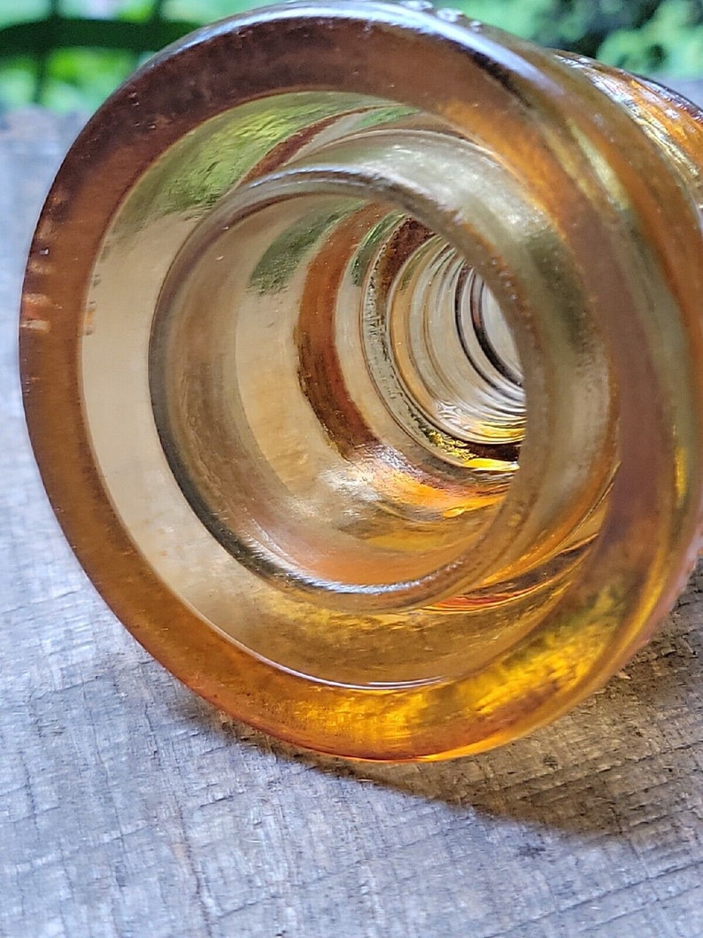 Colorized Amber Glass Insulator | Vintage Railroad Decor - Etsy
