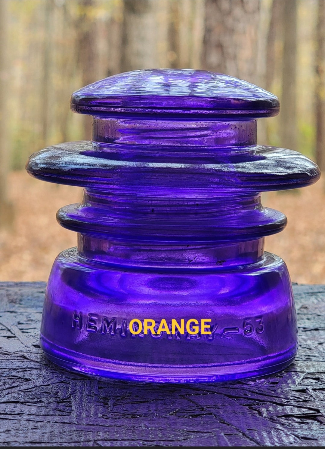 Hemingray 53 Antique Glass Insulator Stained ORANGE Industrial ...