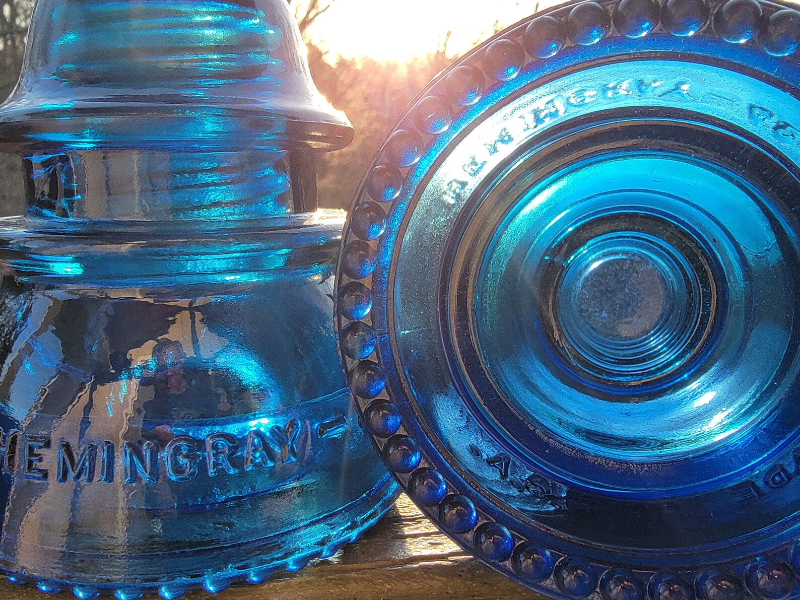 Cobalt Blue Hemingray 42 Insulators | Vintage Telegraph Glass, Set of 2 ...