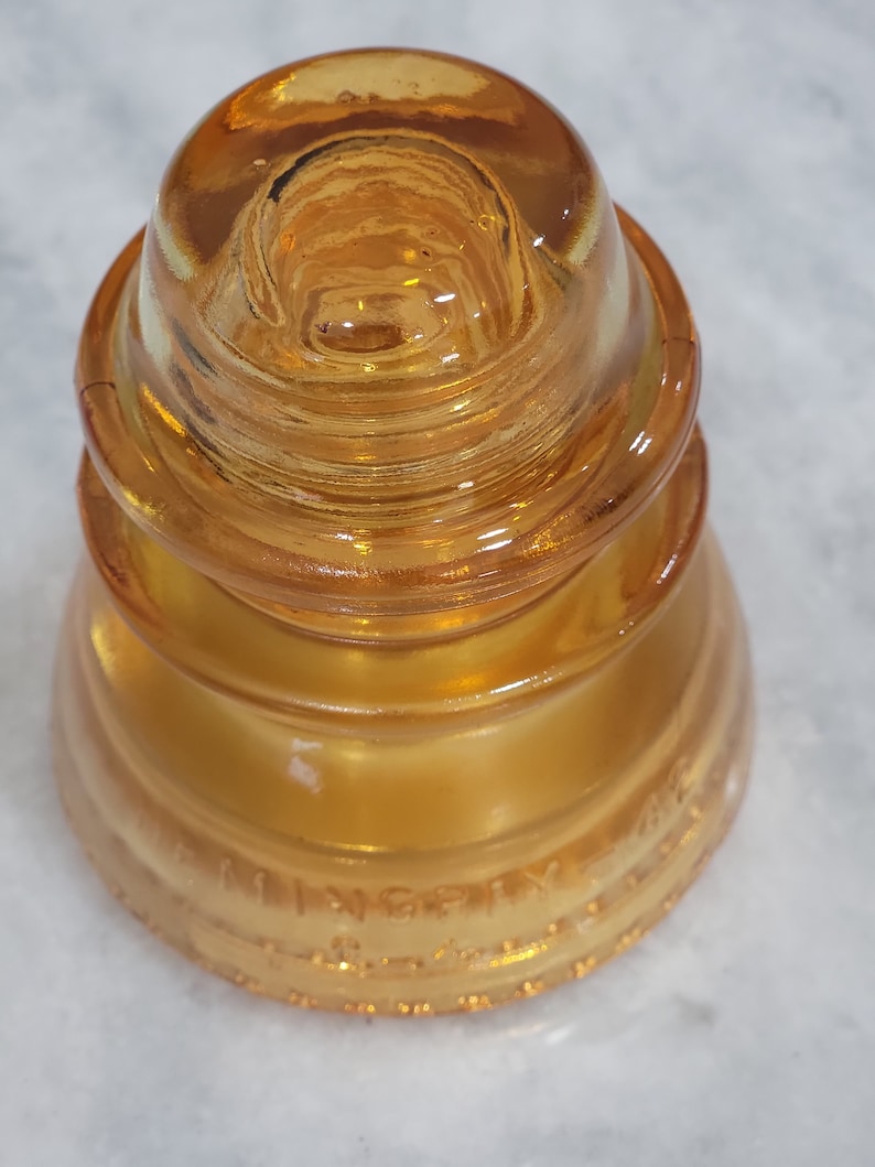 Vintage Glass Insulator Amber Colorized Authentic Hemingray 42 Stained ...