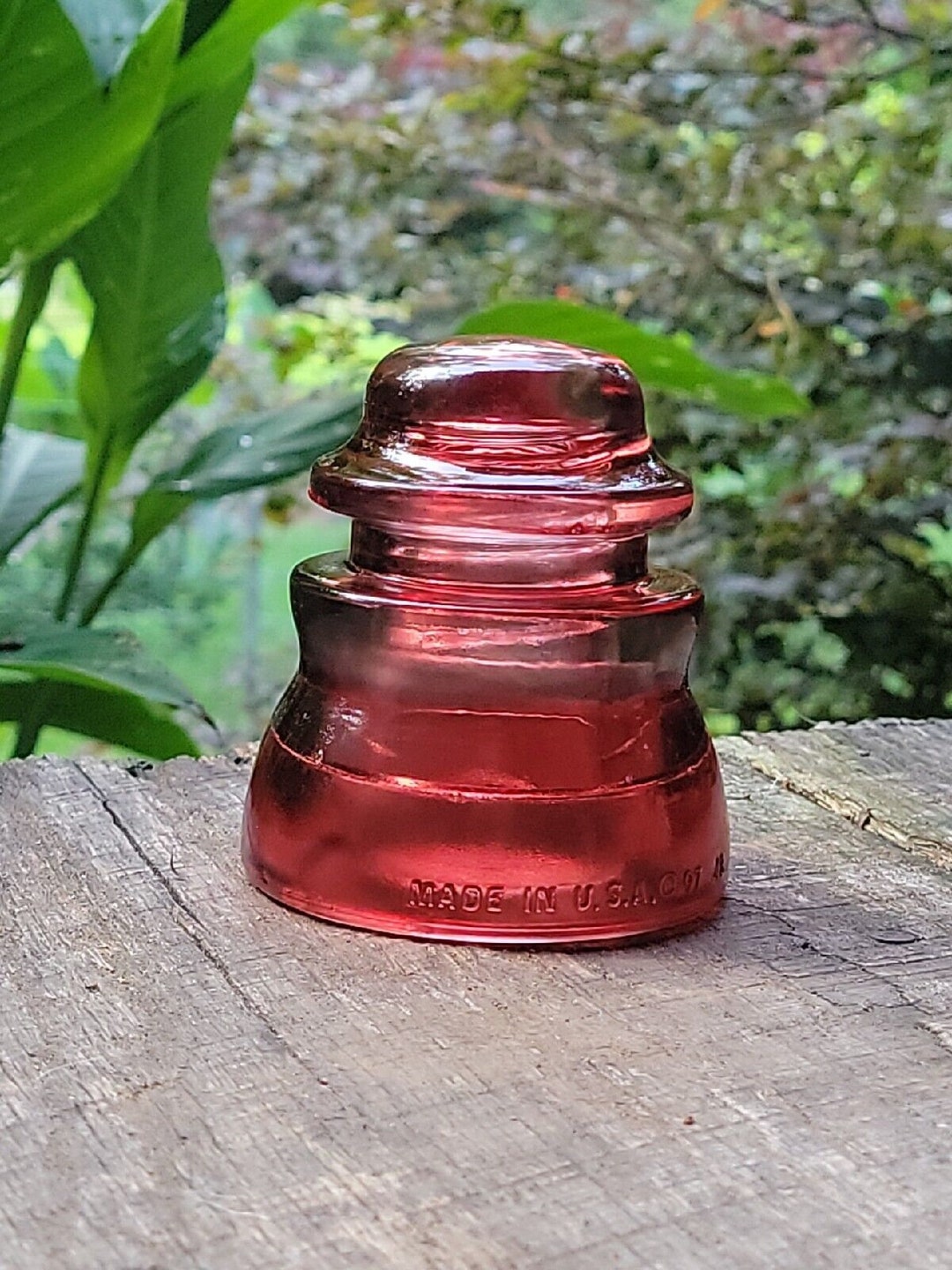 Antique Glass Insulator Red Colorized Decorative Glass - Etsy