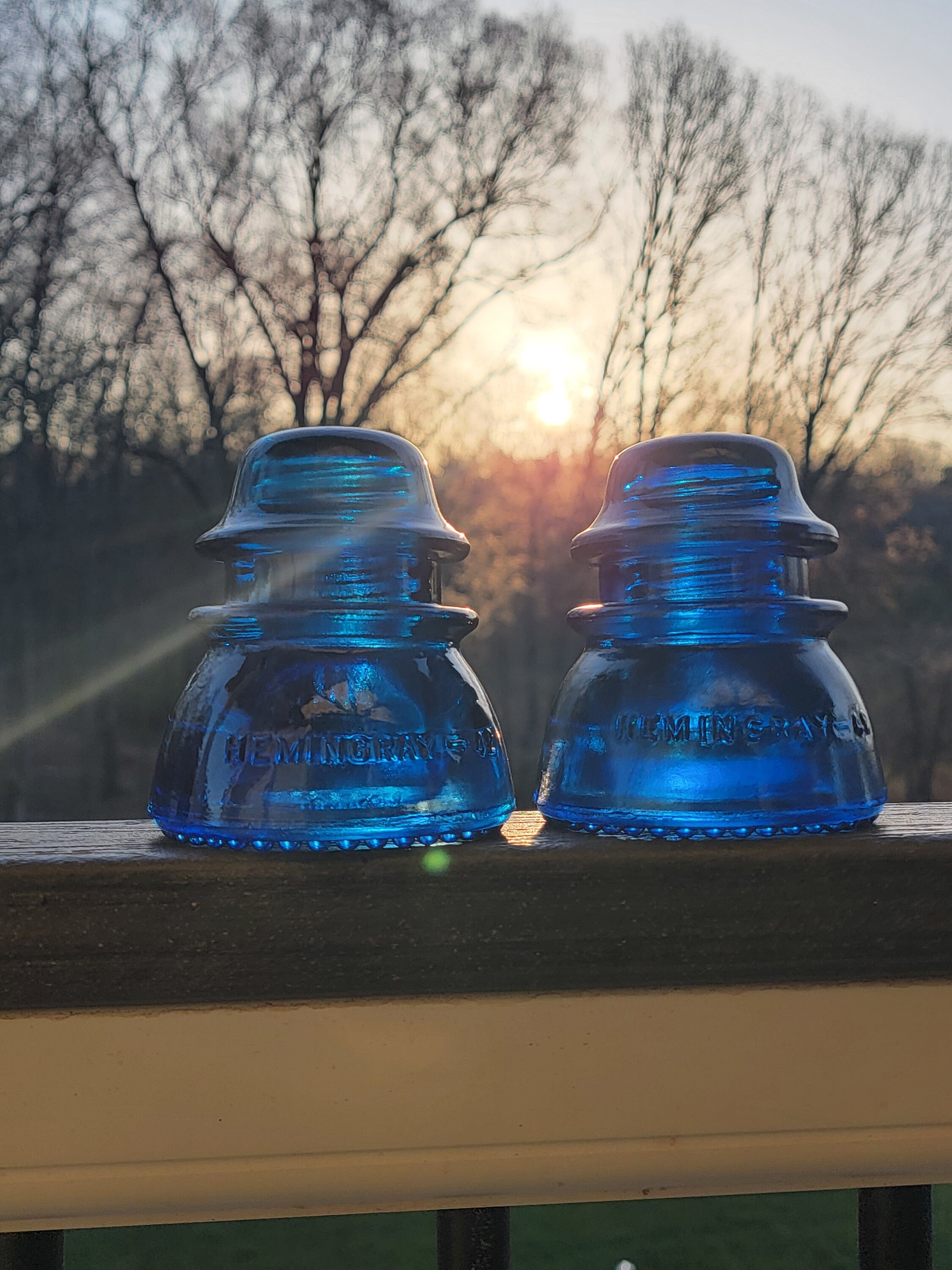 Cobalt Blue Hemingray 42 Insulators | Vintage Telegraph Glass, Set of 2 ...
