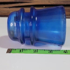 2 Authentic Vintage Medium Size Glass Insulators Colorized Cobalt Blue ...