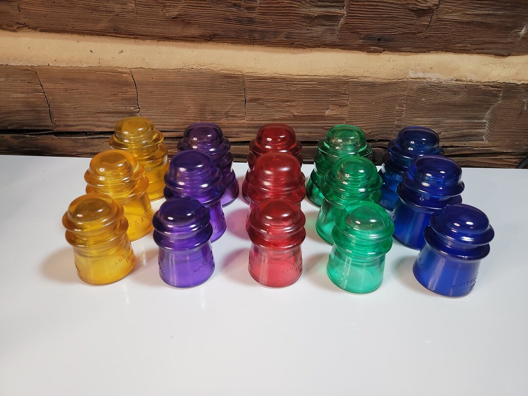 30 Stained Glass Insulators, Large Antique Railroad Decor - Etsy