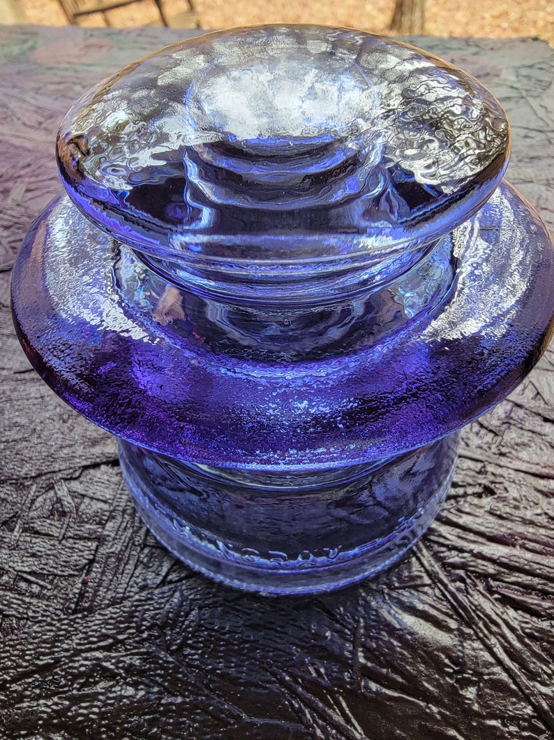 Hemingray 53 Antique Glass Insulator Stained Cobalt Blue Industrial ...