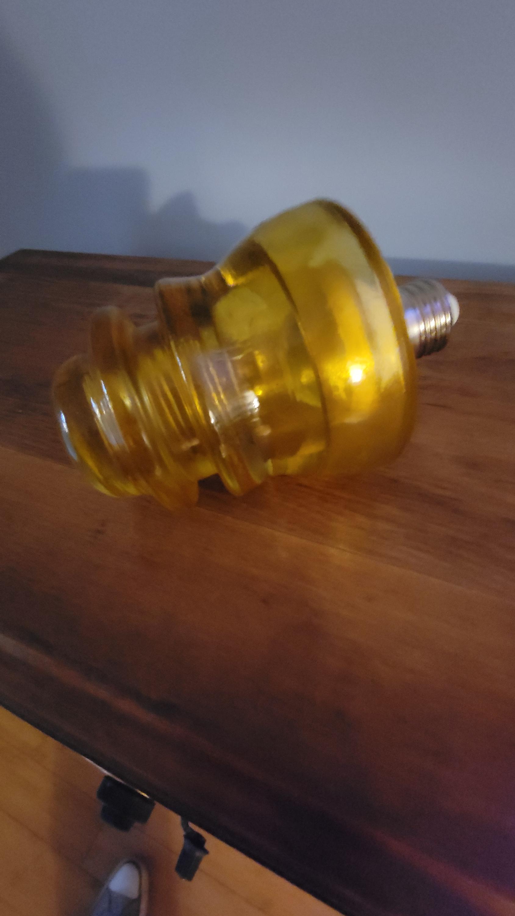 Vintage Amber Insulator Screw in Light. Works With Any Standard Light ...