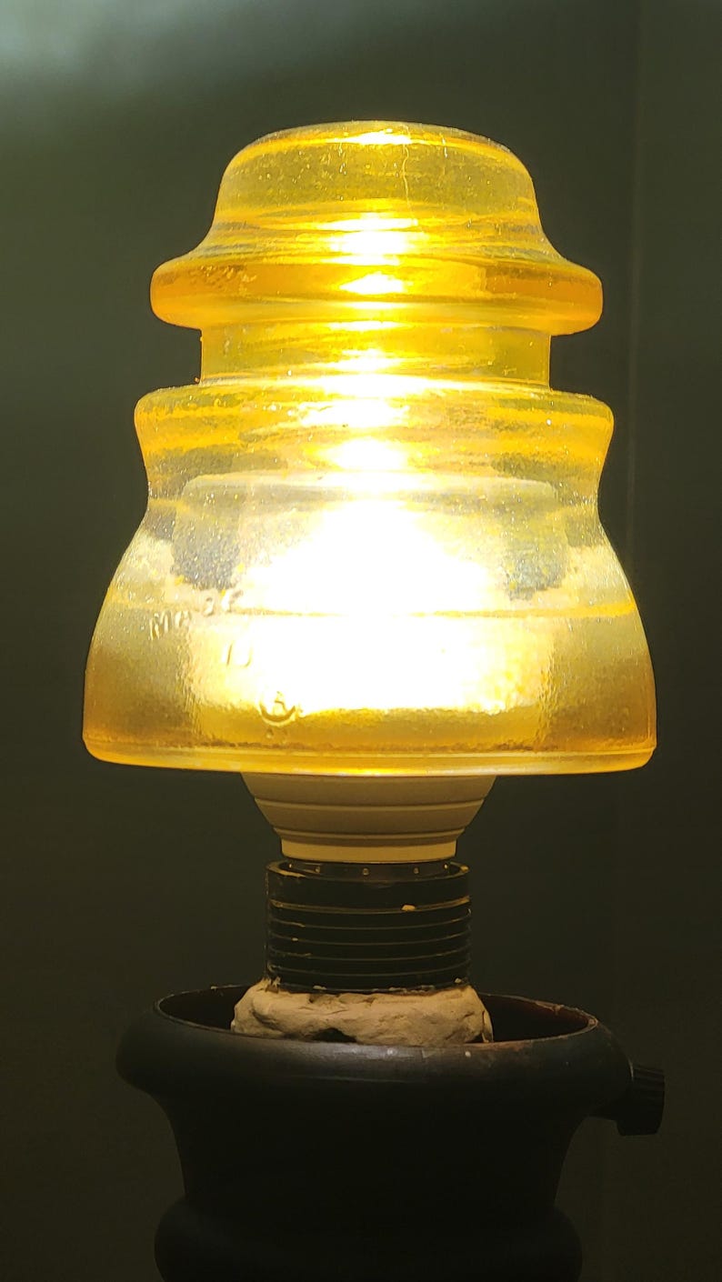 Vintage Amber Insulator Screw in Light. Works With Any Standard Light ...