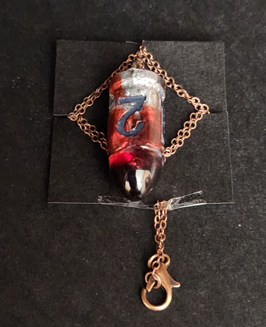 Dnd Bullet D4 Blood Tip Liquid Core on Necklace Chain - Etsy