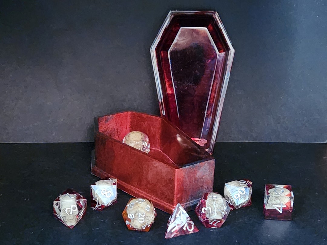 Dnd 7 Piece Dice Crypt Keeper 002 With Skulls Handmade With Casket B ...