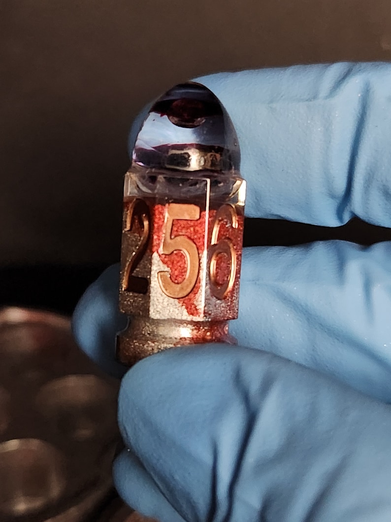 Dnd Bullet Dice 7 Piece Set Blood Tipped 002 With Custom Revolver ...