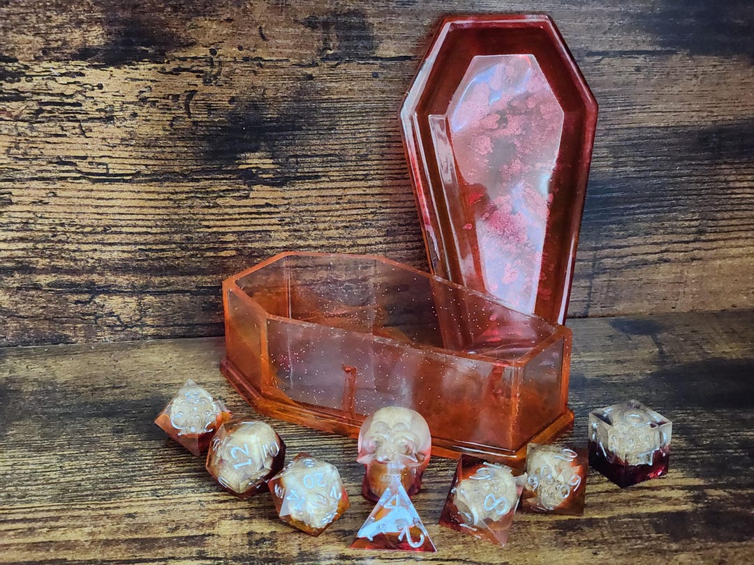 Dnd 7 Piece Dice Crypt Keeper #003 With Skulls and Coffin Storage Box *B-GRADE! 50% OFF - Etsy