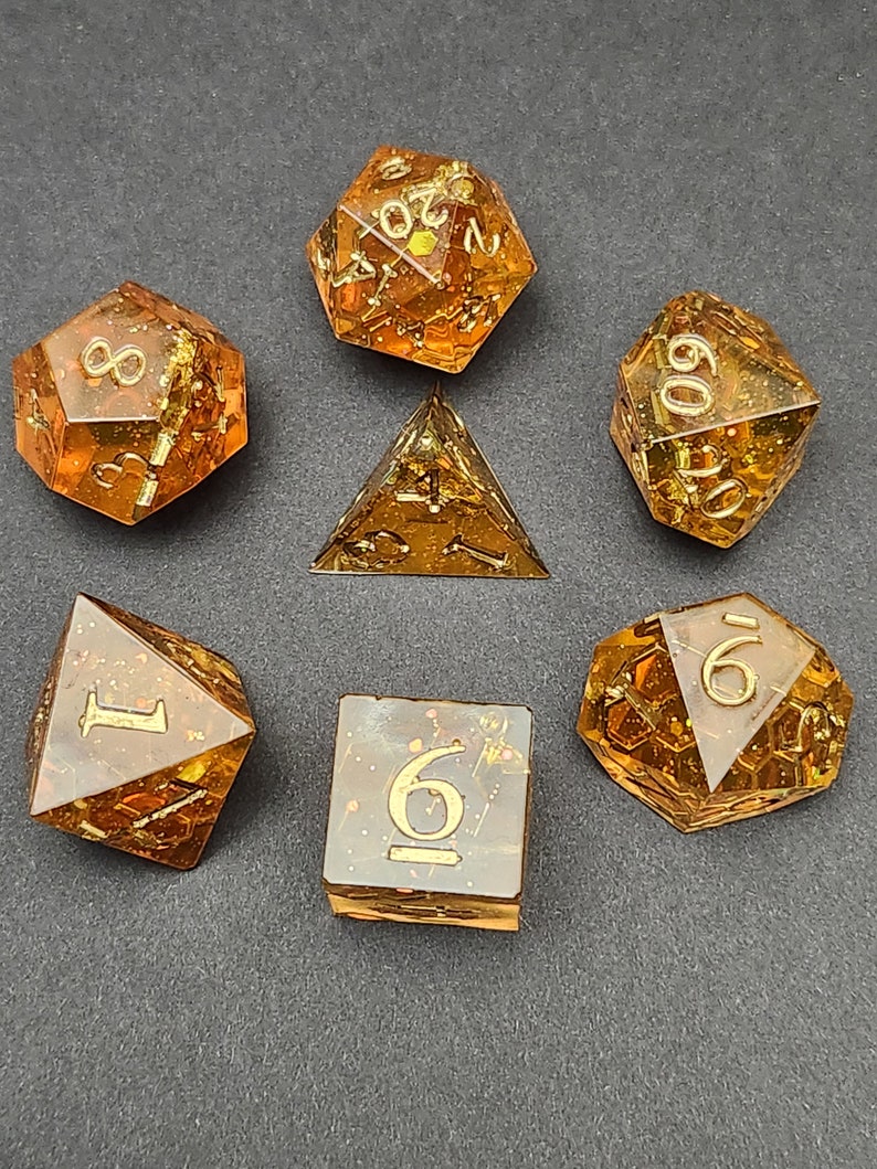 Dnd 7 Piece Dice Set Honey Bees Handmade Custom: Set 003 - Etsy