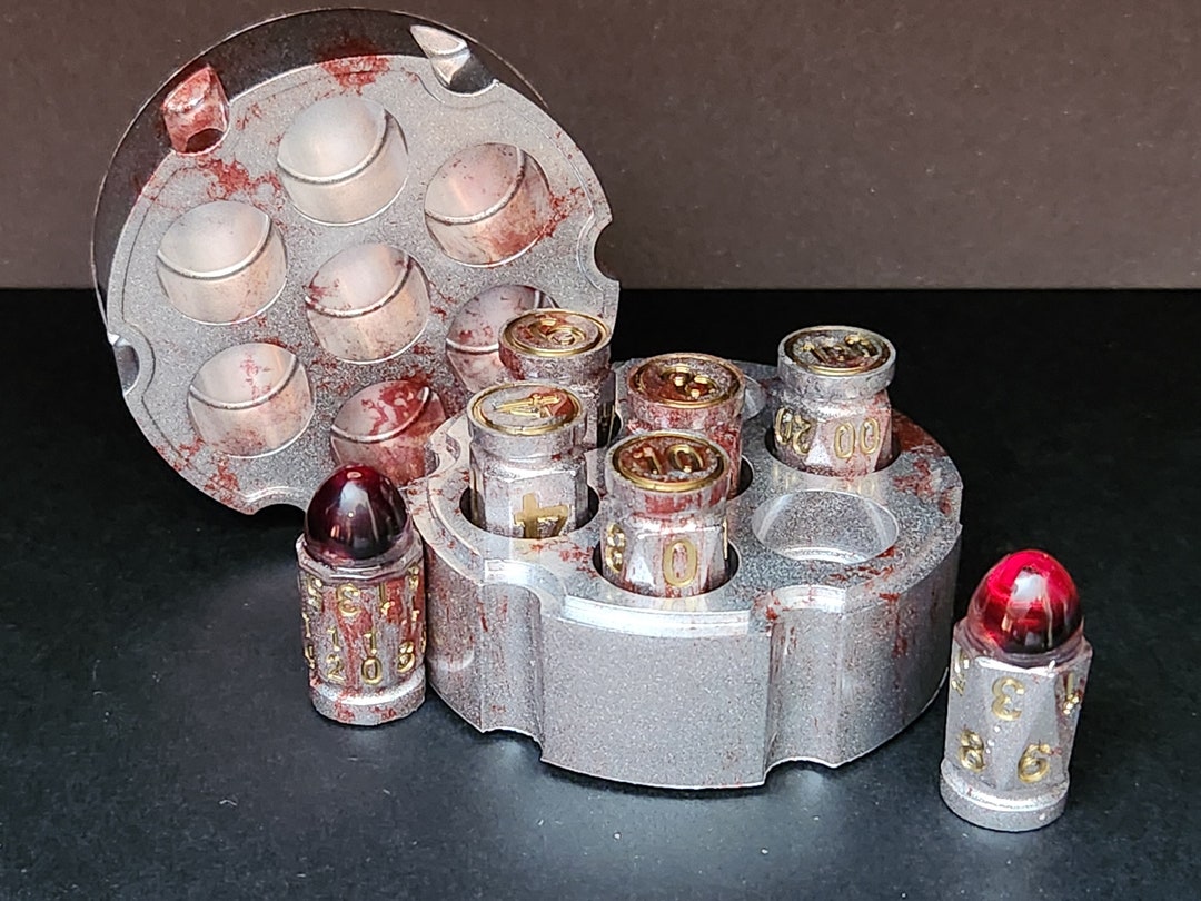 Dnd Bullet Dice 8 Piece Set Blood Tipped Gunslinger Set #003 With ...