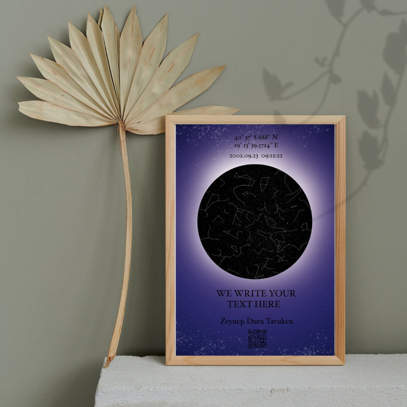 Digital Download Custom Star Map by Date Printable Constellation, Chart ...