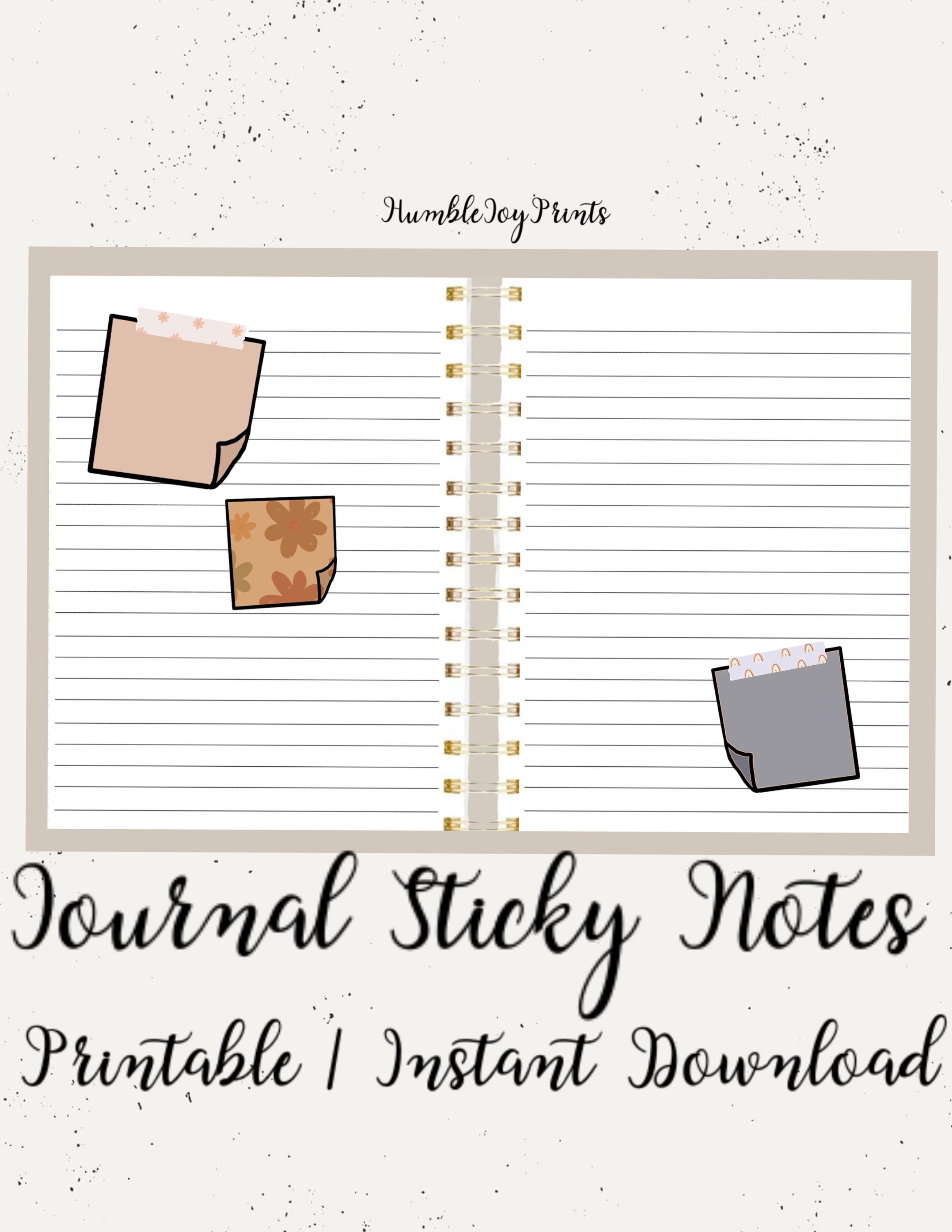 Journal Sticky Notes Printable Instant Download, Printable Sticky Notes ...