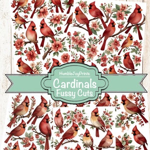Red Cardinal Birds Printable, Fussy Cut, Planner, Spring Cards, Junk ...
