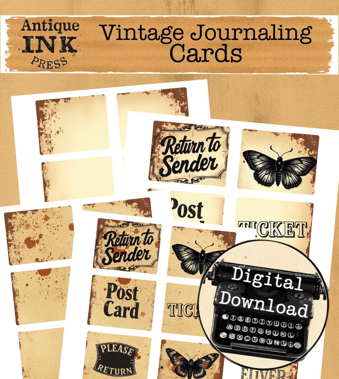 Vintage Journaling Cards | Instant Download Printable | Digital ...