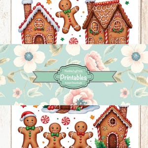 Gingerbread Houses Fussy Cuts Printable, Ephemera, Junk Journal ...