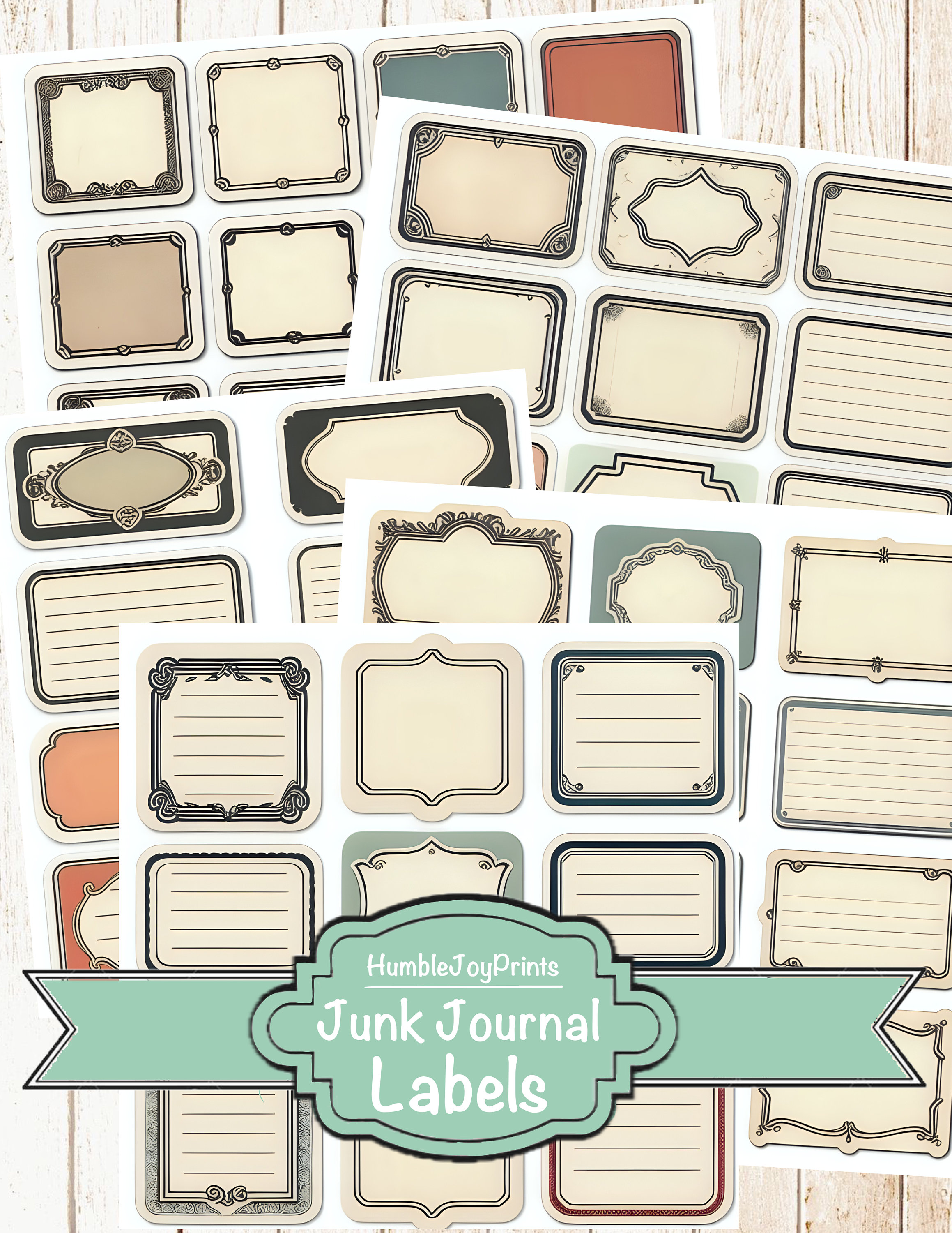 Junk Journal Labels Printable, Digital Labels, Printable Labels ...