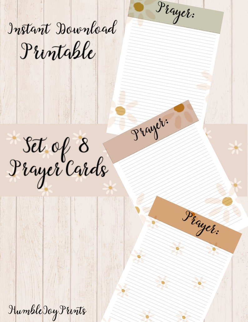 Prayer Note Cards Instant Download Printable, Set of 8, Bible ...