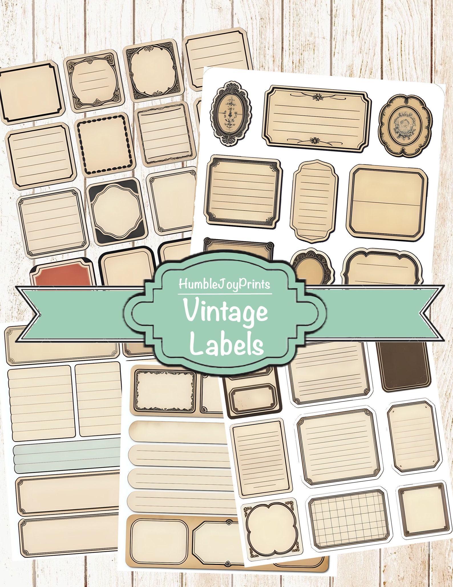 Vintage Labels Printable, Digital Labels, Printable Labels, Journal ...