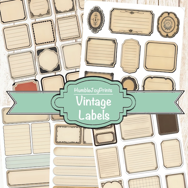 Vintage Labels Printable, Digital Labels, Printable Labels, Journal ...