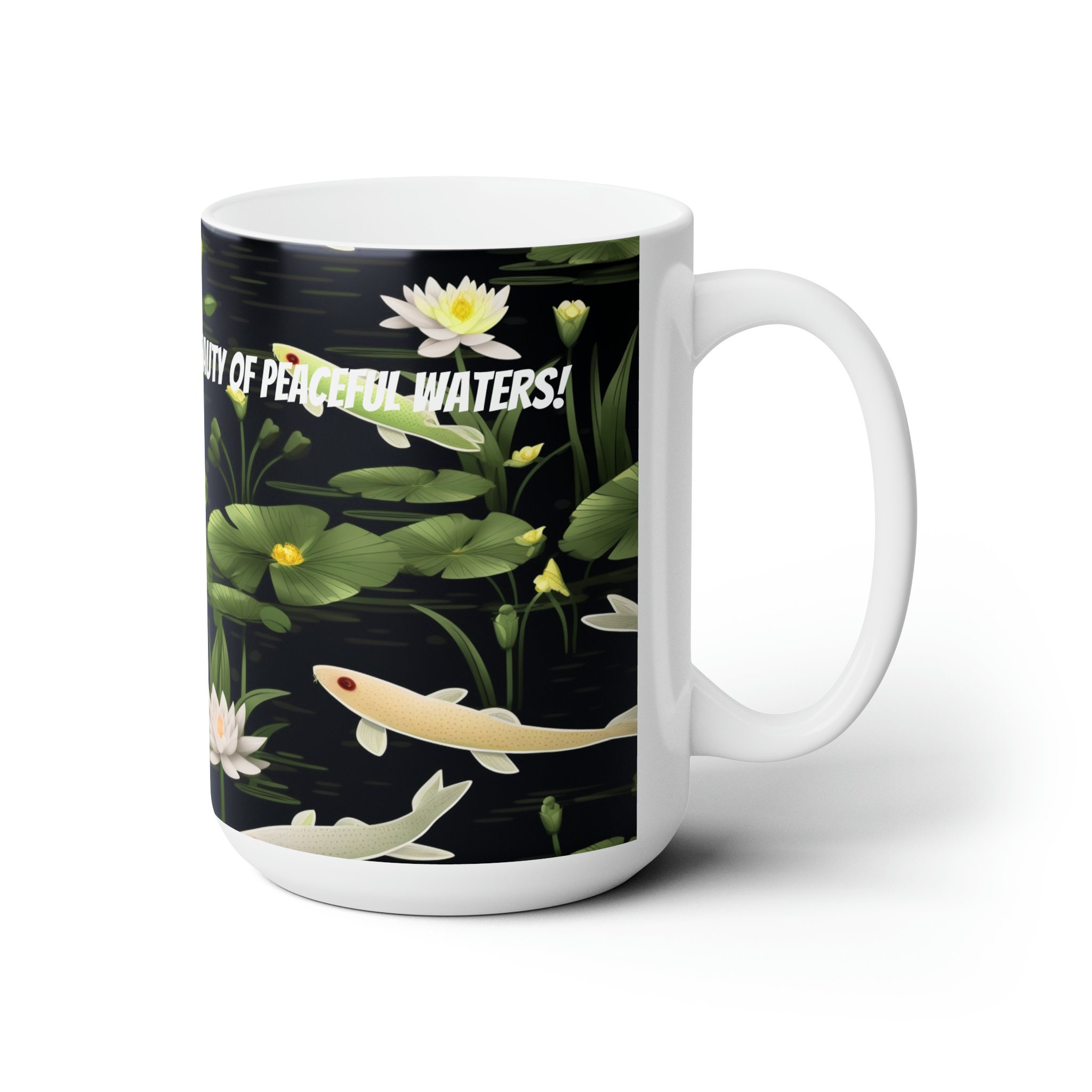 Beautiful Fish Pond Mug 15 Oz - Etsy