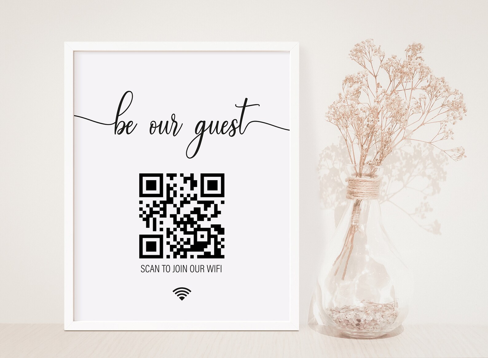 Wifi QR Code Print, Personalised Wifi Print, Be Our Guest Print, A5 ...