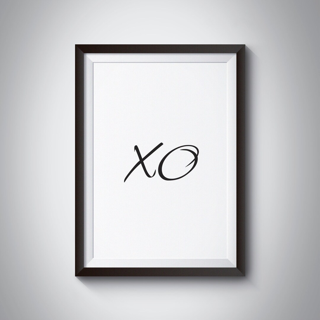 XO Print, XO Wall Print, Minimalist Print, Black and White Wall Art, XO ...