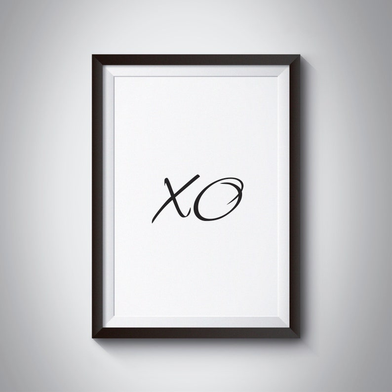 XO Print, XO Wall Print, Minimalist Print, Black and White Wall Art, XO ...