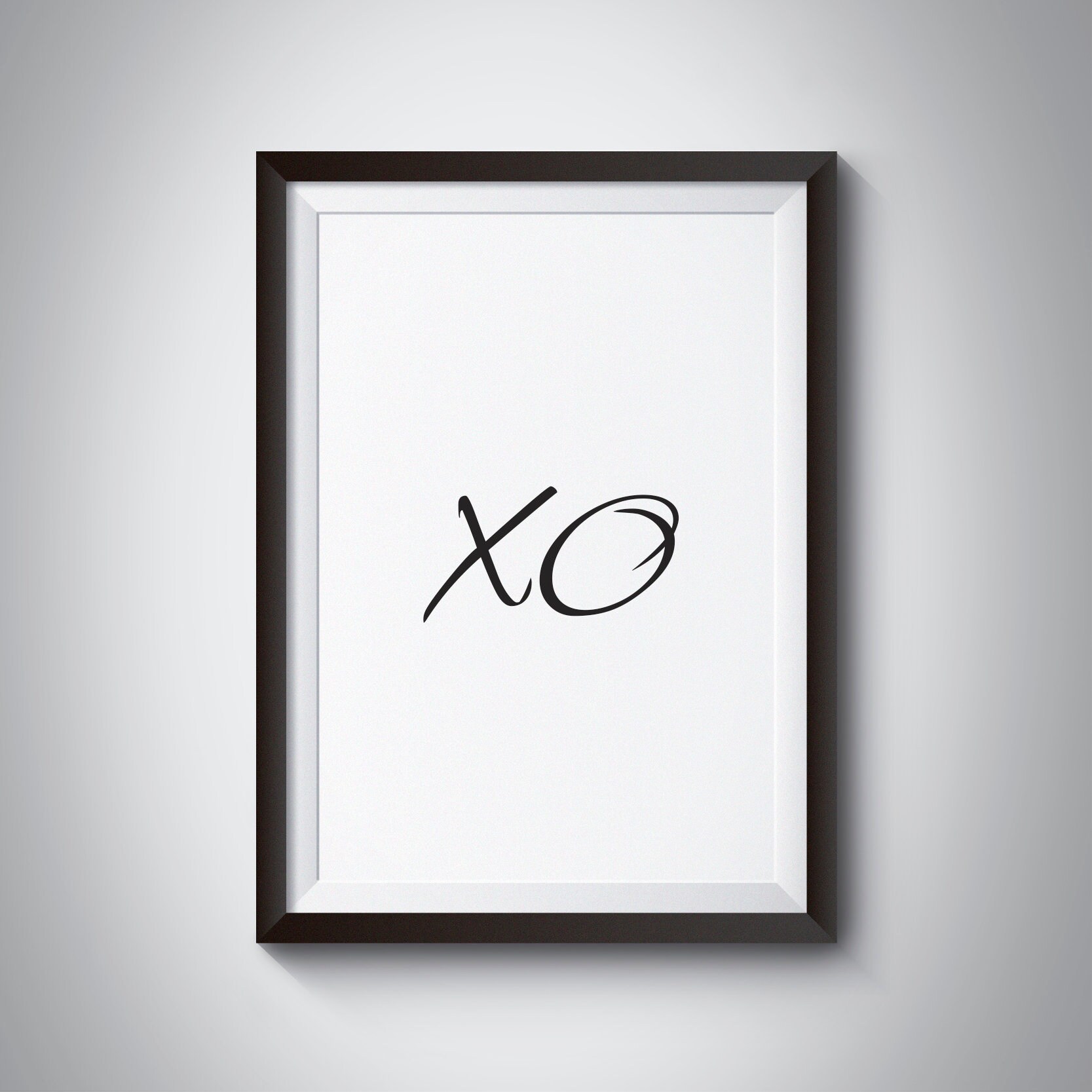 XO Print, XO Wall Print, Minimalist Print, Black and White Wall Art, XO ...