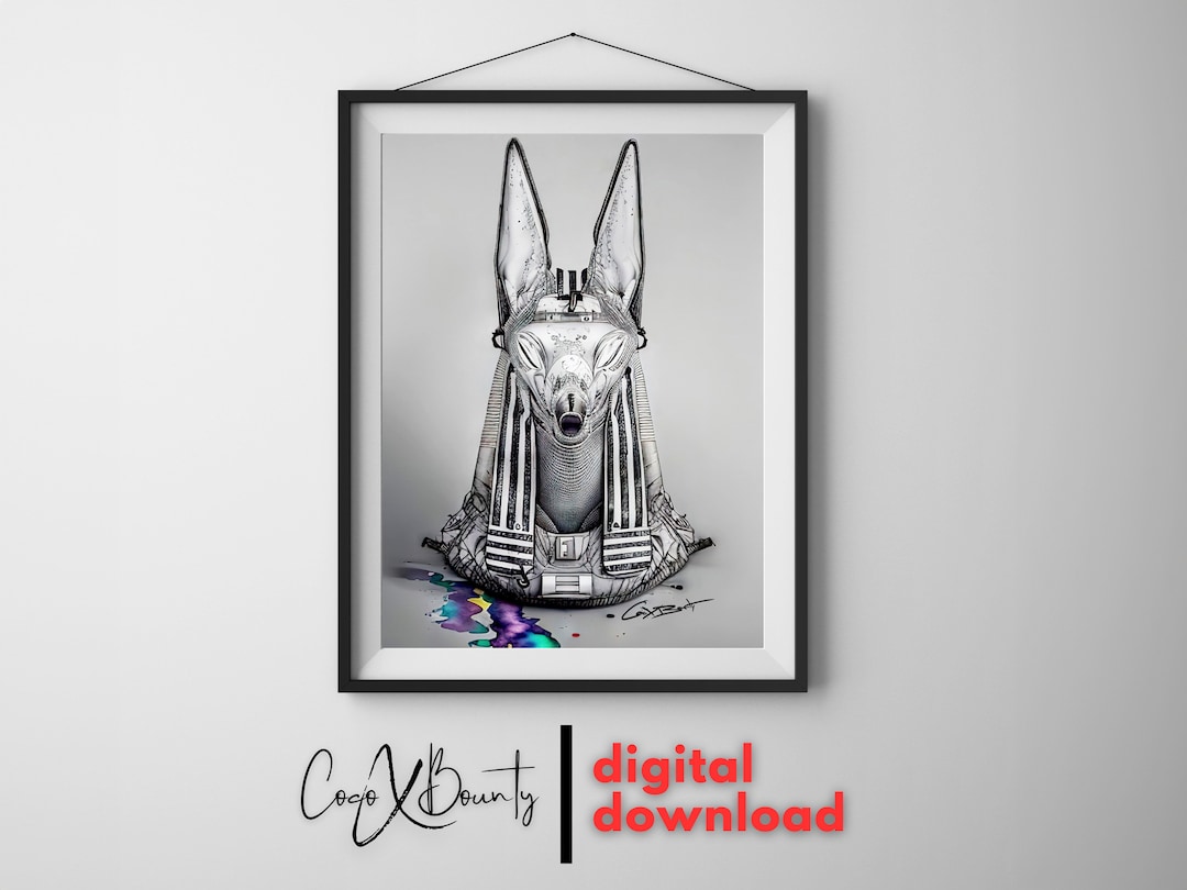 Anubis Collection I, Printable Wallart, Digital Download, Aquarelle Dog ...