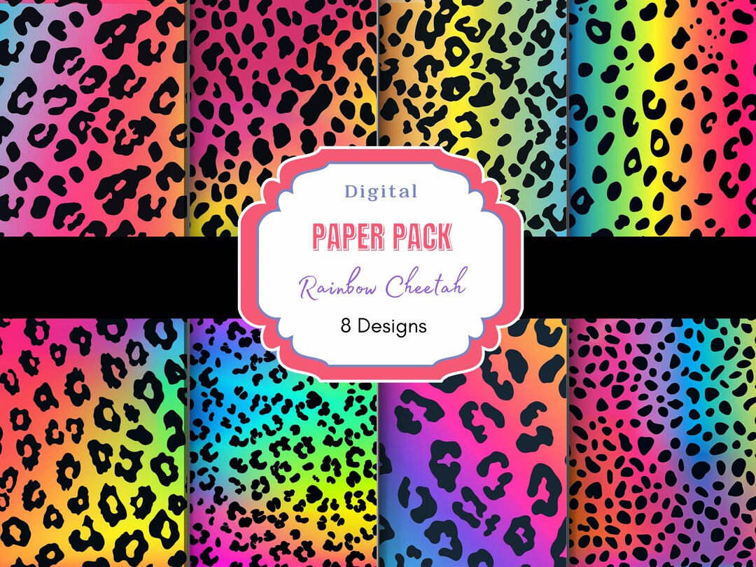 Rainbow Leopard Print Digital Paper | Animal Print | Sublimation ...