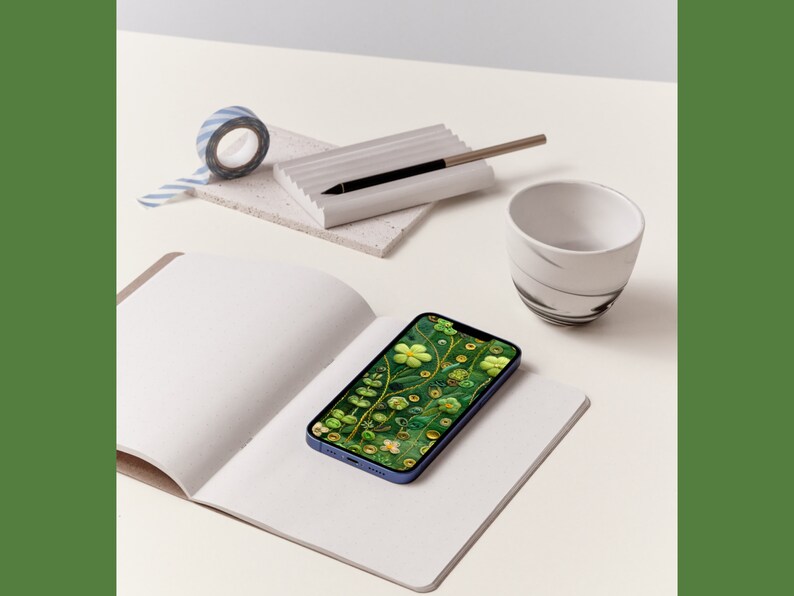 Felt Shamrock Digital Paper green Paper St. Patrick's Day Irish Digital ...