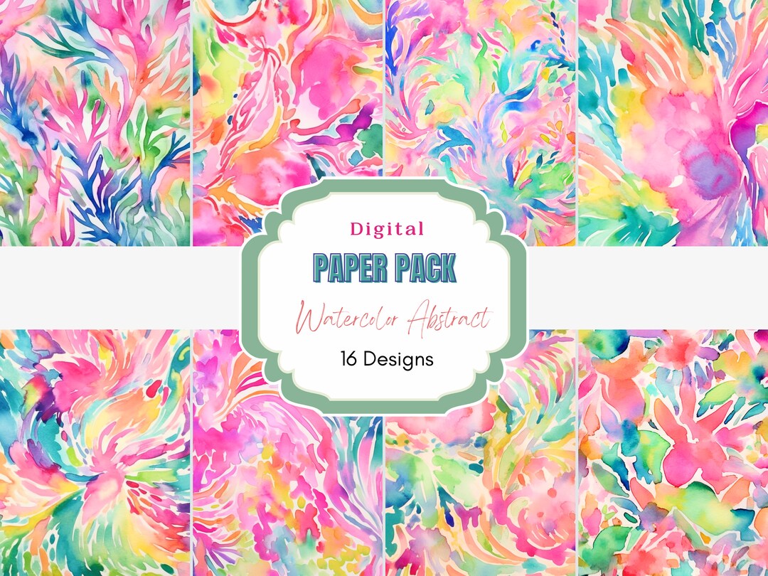 Abstract Watercolor Digital Paper Pack | Commercial Use| Pattern ...