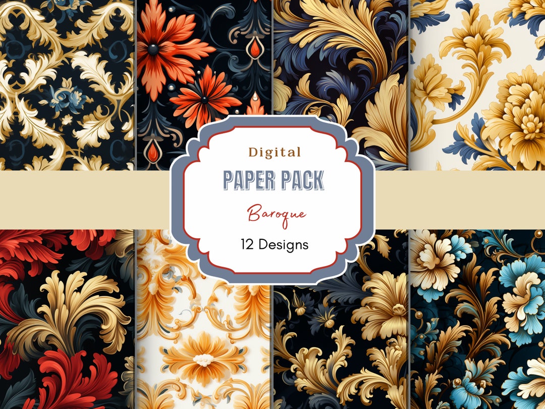 Vintage Baroque Digital Papers | Instant Download | Commercial Use ...