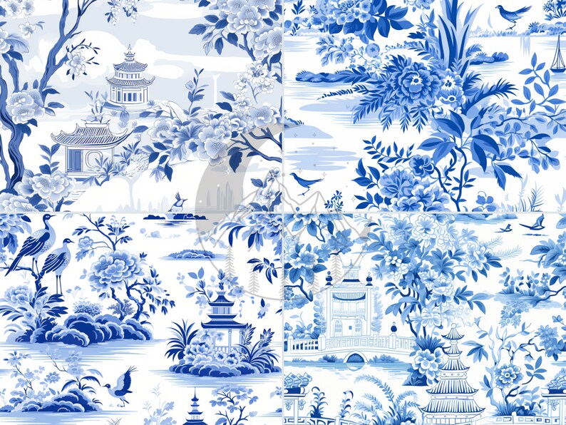 Chinoiserie Digital Paper | Commercial Use | Asian Art | Asian Pattern ...