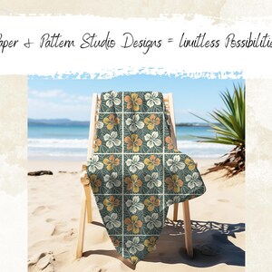 Vintage Hawaiian Block Print Digital Paper| Seamless Patterns | Summer ...