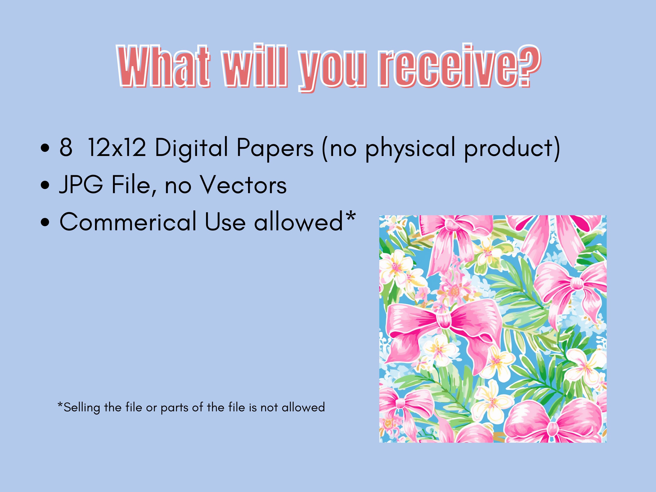 Flower and Bow Coquette Digital Paper Coquette Bows Spring Flower ...